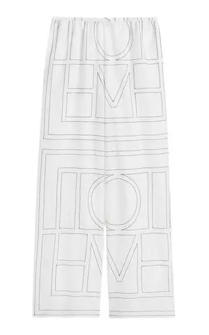 TOTEME Monogram Cotton-blend Pj Bottoms - Black/white