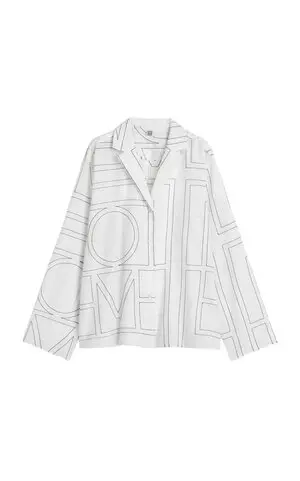 TOTEME Monogram Cotton-blend Pj Top - Black/white