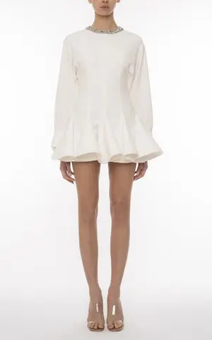 DES_PHEMMES Embellished Mini Dress - Off-white