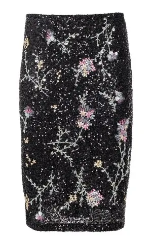 DES_PHEMMES Embellished Midi Skirt - Black