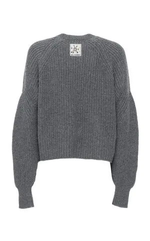 DES_PHEMMES Bow-detailed Sweater - Light Grey