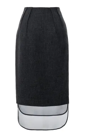 DES_PHEMMES Embellished Pencil Skirt - Dark Grey