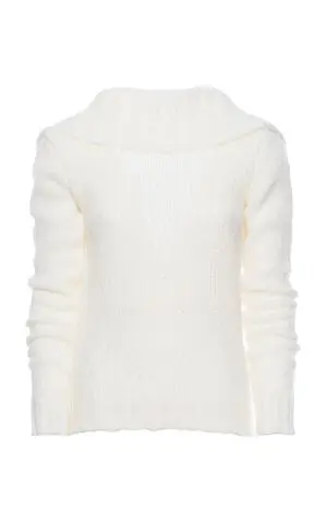 DES_PHEMMES Backless Wool-blend Sweater - White