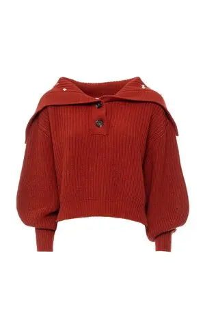 DES_PHEMMES Embellished Wool-blend Pullover - Red