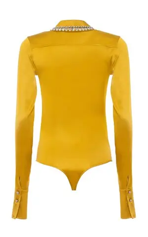 DES_PHEMMES Embellished Polo Bodysuit - Gold