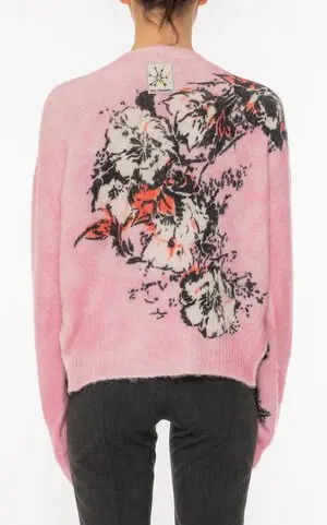 DES_PHEMMES Handpainted Mohair Sweater - Pink