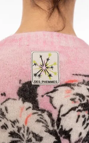 DES_PHEMMES Handpainted Mohair Sweater - Pink