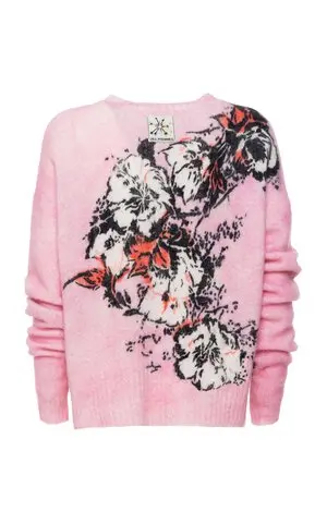 DES_PHEMMES Handpainted Mohair Sweater - Pink