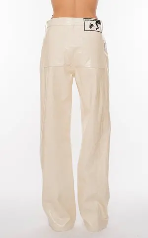 DES_PHEMMES Croc-embossed Wide-leg Pants