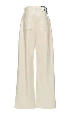 DES_PHEMMES Croc-embossed Wide-leg Pants