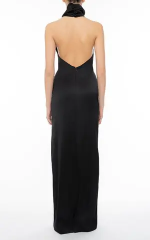 DES_PHEMMES Embellished Backless Gown - Black