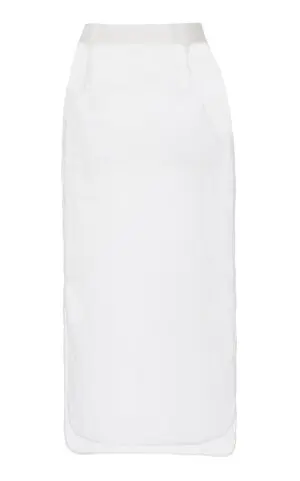 DES_PHEMMES Sheer Silk Midi Skirt