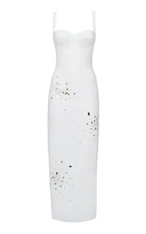 DES_PHEMMES Bustier Midi Dress - Off-white