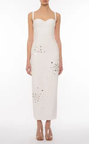 DES_PHEMMES Bustier Midi Dress - Off-white