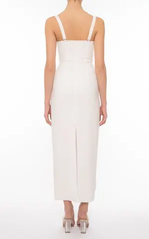 DES_PHEMMES Bustier Midi Dress - Off-white