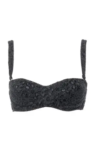 DES_PHEMMES Lace Bra Top - Black