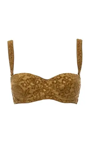 DES_PHEMMES Lace Bra Top Olive