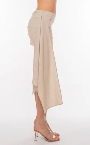 DES_PHEMMES Draped Mini Skirt - Light Grey