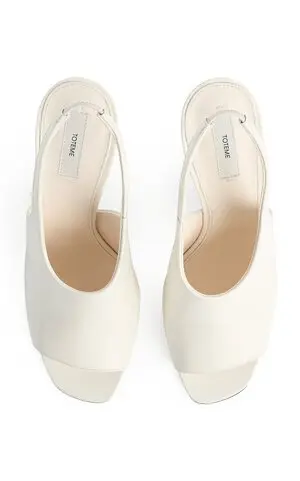 TOTEME Leather Slingback Sandals - White