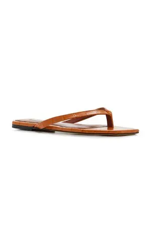 TOTEME Croco-embossed Leather Flip Flops