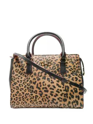 FERRAGAMO 2000s Gancini Leopard Shoulder Bag