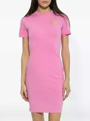 Versace Logo-appliqué Day Dress - Pink