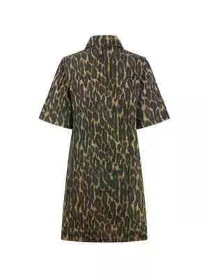 GANNI Leopard Button Dress