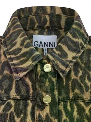 GANNI Leopard Button Dress