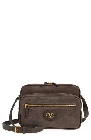 Valentino Garavani Antibes Suede Camera Bag - Brown