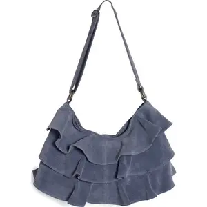 Free People Rae Ruffle Suede Shoulder Bag
