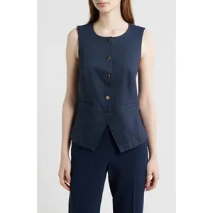 Bernardo Scoop Neck Button Vest