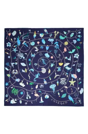 Echo Charmed Life Silk Scarf - Navy
