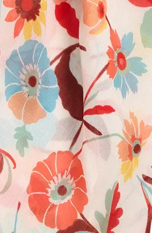 Echo Falling Flowers Wrap - White Multi