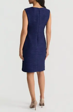 KASPER Textured Sleeveless Sheath Dress