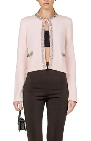 Endless Rose Bouclé Jewel Trim Cardigan