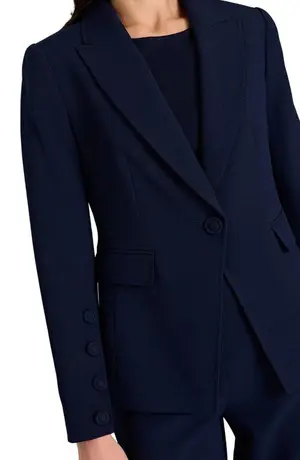 TAHARI ASL Single-button Blazer - Deep Navy
