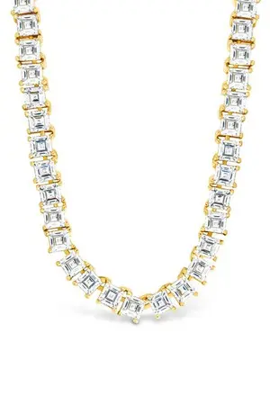 Sterling Forever Brette Slide Tennis Necklace Gold