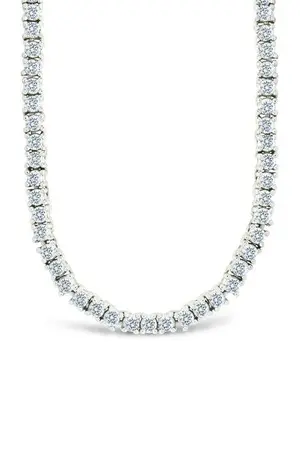 Sterling Forever Mirabell Slide Tennis Necklace - Silver