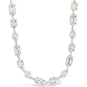 Sterling Forever Camden Slide Tennis Necklace - Silver