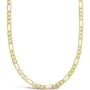 Sterling Forever Figaro Chain Necklace - Gold