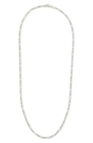 Sterling Forever Figaro Chain Necklace - Silver