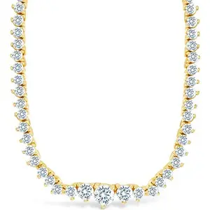 Sterling Forever Tatum Tennis Necklace - Gold