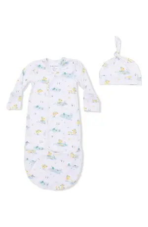ANGEL DEAR Frog & Duck Pond Convertible Gown & Hat Set - Cream