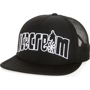 ICECREAM Outline Trucker Hat - Black