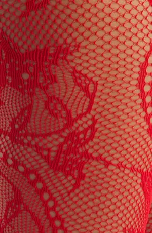 HIGH HEEL JUNGLE Monet Lace Tights - Red