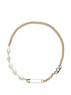 LABELLED JEWELLERY Safety-pin Pearl Necklace - Gold