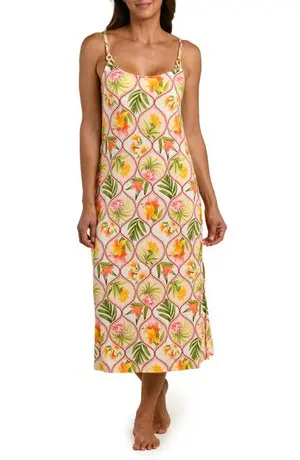 La Blanca Palm Cover-up Dress - White Multi