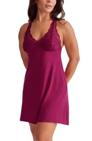 Fleur't Belle Poque Racerback Chemise - Dark Cherry