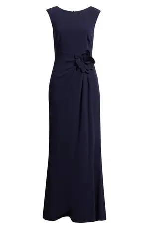 CONNECTED APPAREL Flower Appliqué Jersey Gown