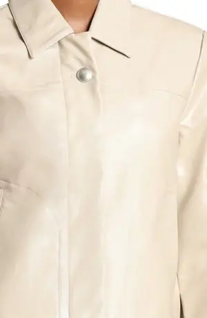 Avec Les Filles Faux Leather Boxy Jacket